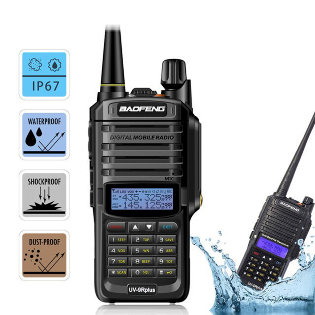 Baofeng UV-9R Plus Water & Dust-Proof Walkie Talkie (1piece) with 1 ...